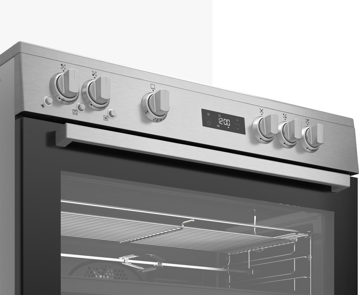 Beko bPRO 500 Gas Cooker, 5 Burners, Stainless Steel and Black- GGR ...