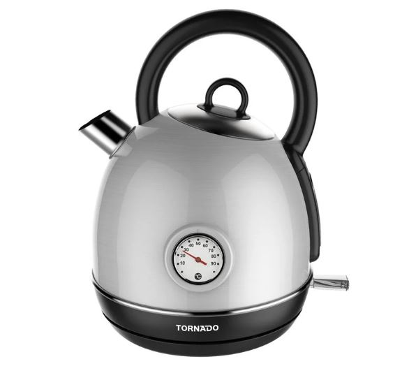 TORNADO Stainless Steel Kettle 1.7 Liter 1850-2200 Watt Stainless TKS ...